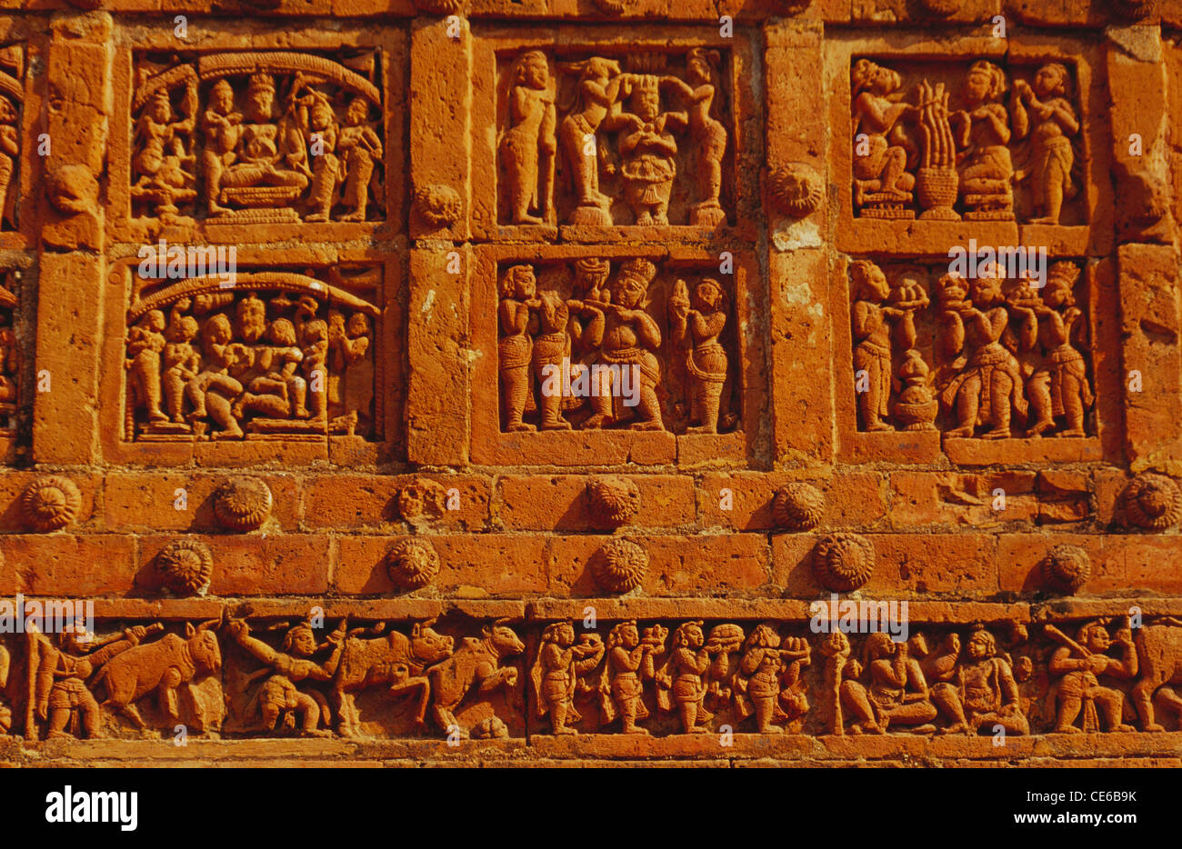 relief Bishnupur temple ; Terracotta ; West Bengal ; India Stock Photo ...