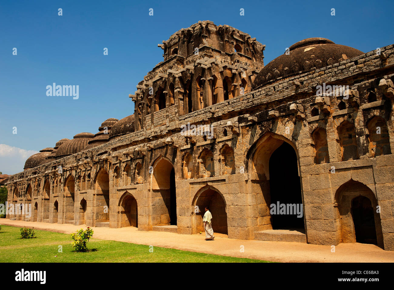 Elephant stables near the king palace in Hampi, Karnataka, India Stock ...