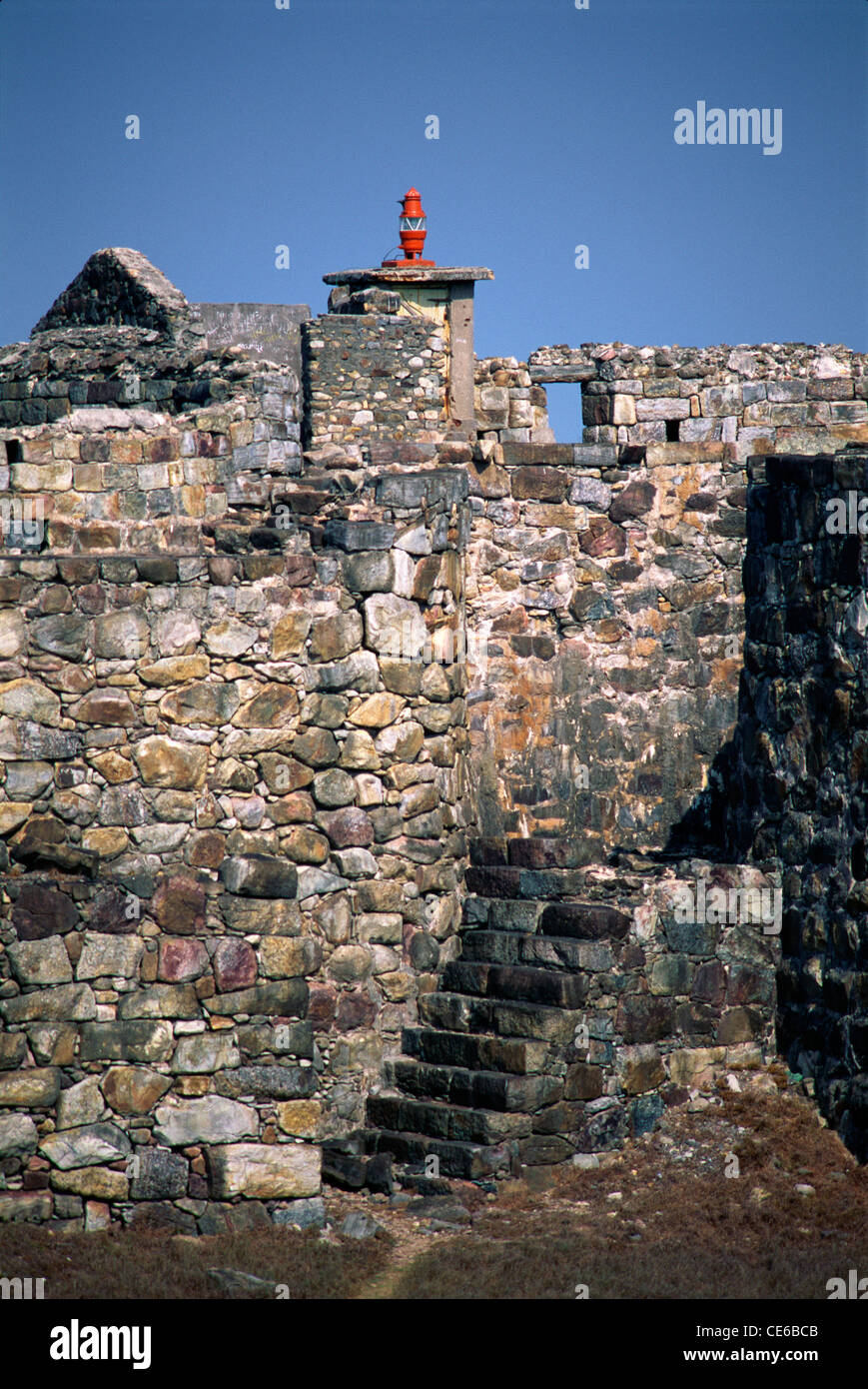 Sindhudurg Fort ; Fort Sindhudurga wall of rocks ; Malvan ; Maharashtra ...