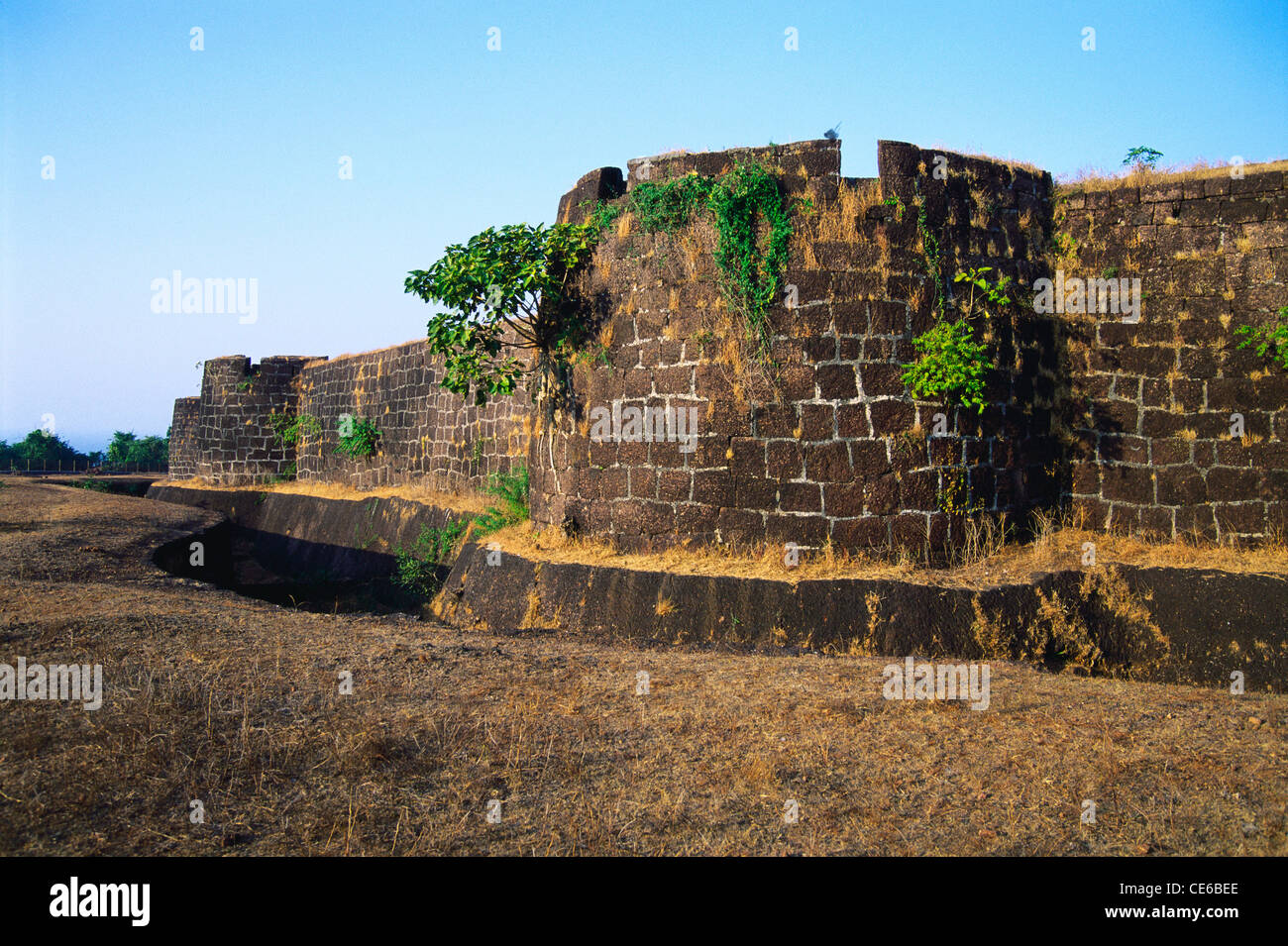 Jaigad fort wall near Ganpatiphule ; Jaigad Fort ; Ratnagiri District ...