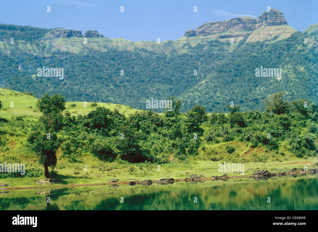 Bhoj reservoir lake ; badlapur ; western ghats ; maharashtra ; india ...