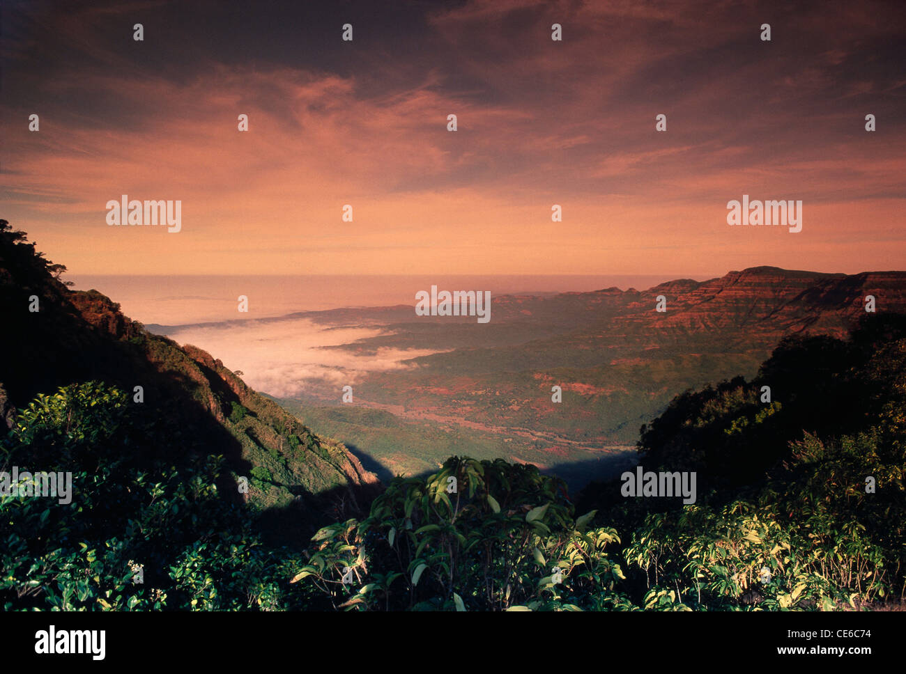 View from Bhairavgad ; satara ; western ghats ; Sahyadri mountains ...