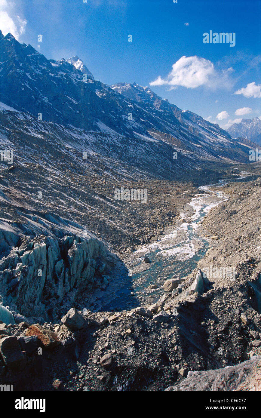 River Bhagirathi ; origin Ganga river Ganges ; Gangotri ; Uttarkashi ...