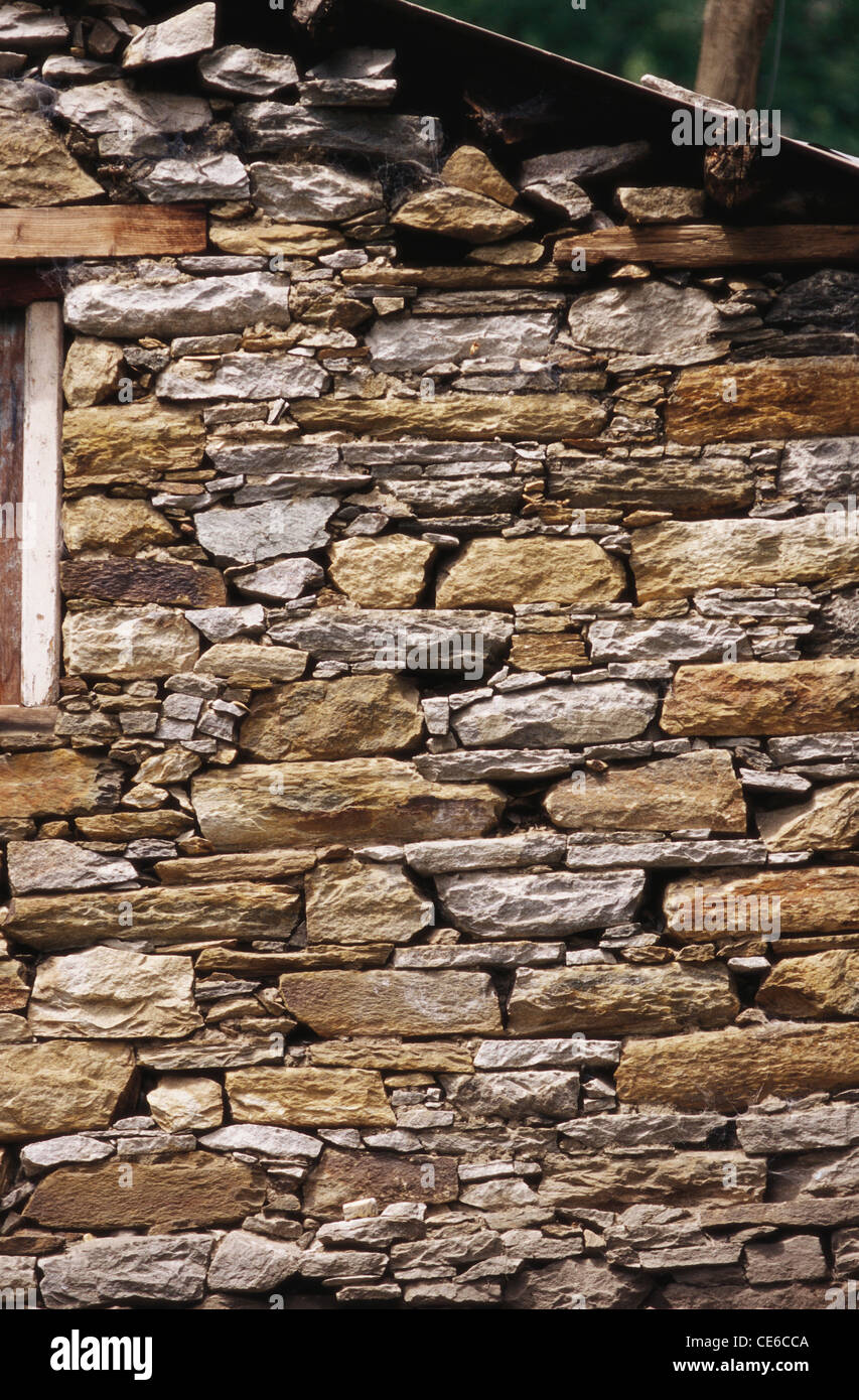Stone bricks wall ; Ghangaria ; Gobind Ghat ; joshimath ; chamoli ...