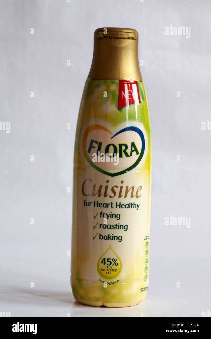 Bottle of new Flora Cuisine for heart healthy isolated on white ...