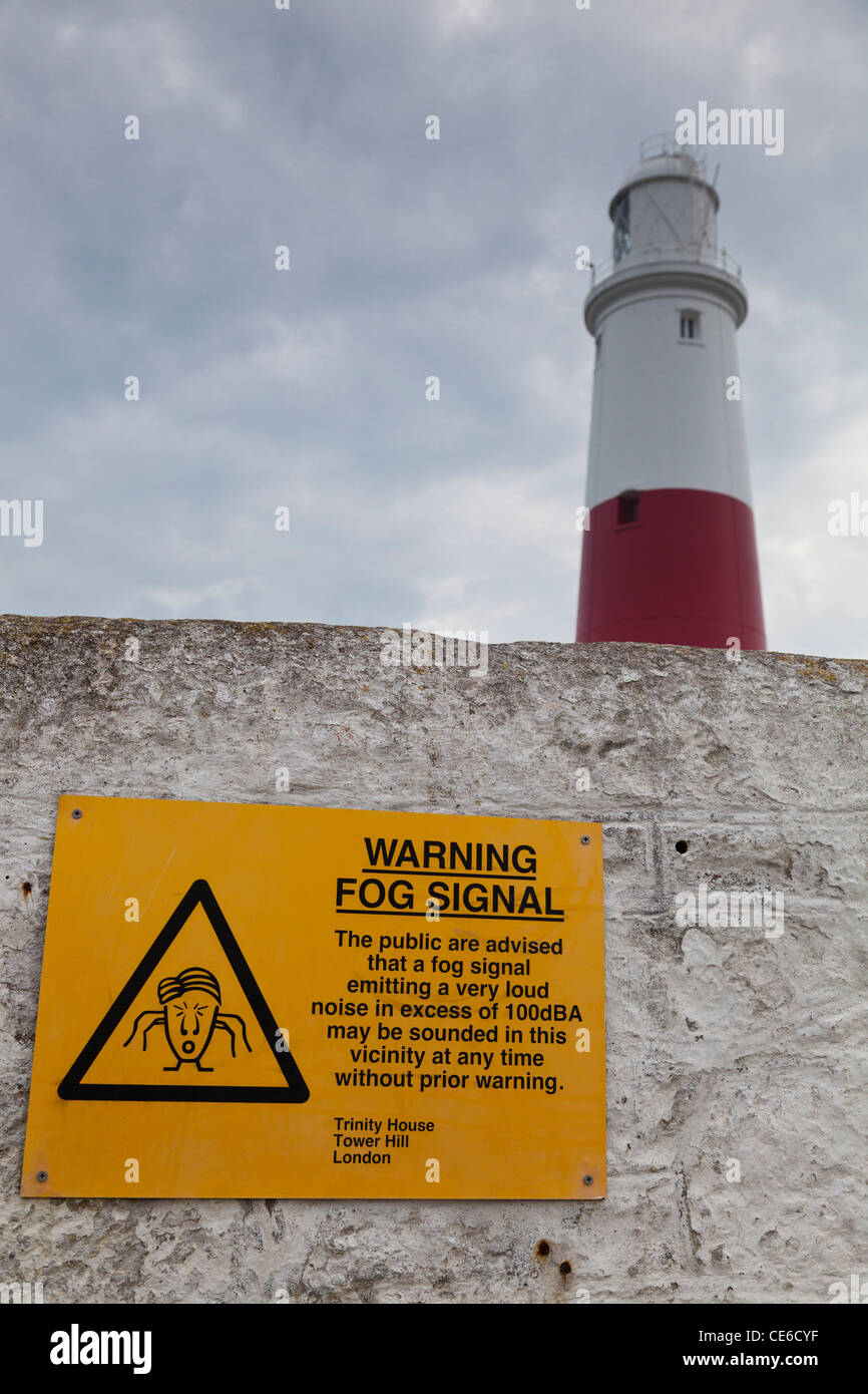 Sign warning of the potential loud noise from the fog warning siren of ...