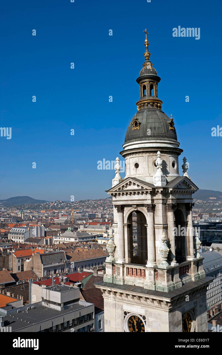 One of the clock towers of St Stephen's Basilica, Budapest, Hungary ...