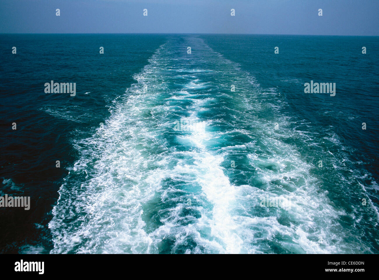 path in sea ocean made by ship ; arabian sea ; india Stock Photo - Alamy