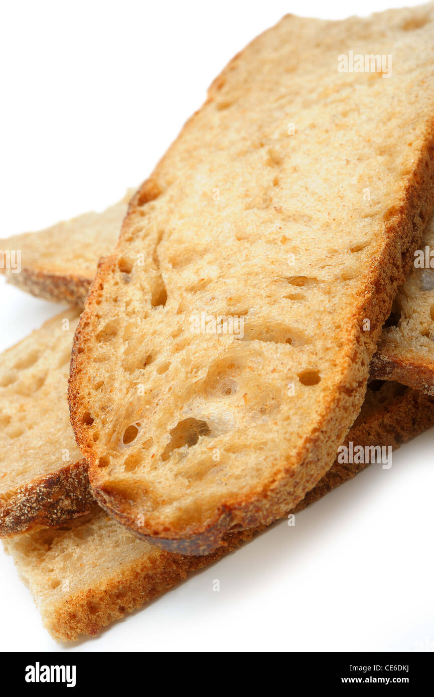 The cut bread. It is isolated on a white background Stock Photo - Alamy