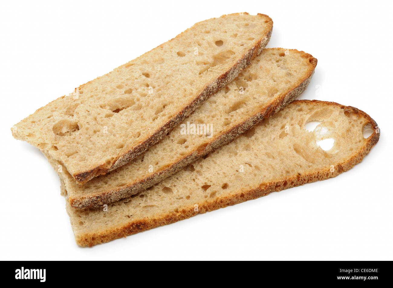 The cut bread. It is isolated on a white background Stock Photo - Alamy