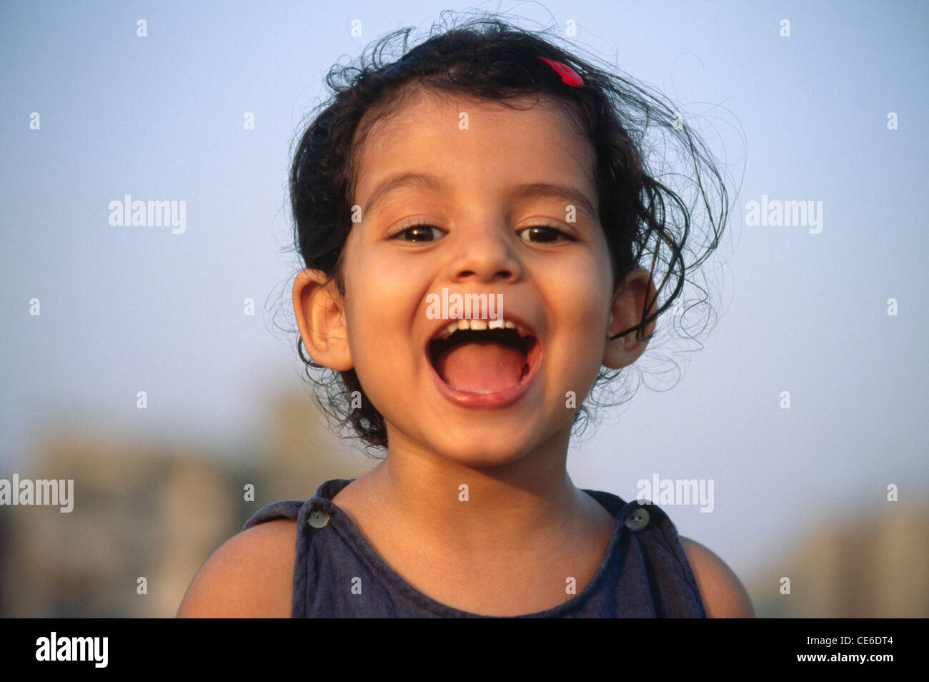 young small girl child shouting MR#202 Stock Photo - Alamy