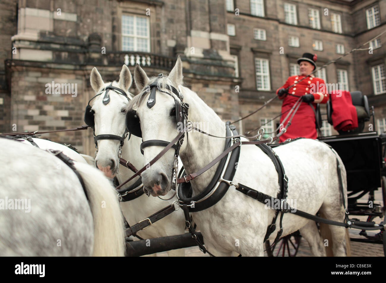 Royal carriage on the yard of Christiansborg palace, Copenhagen ...