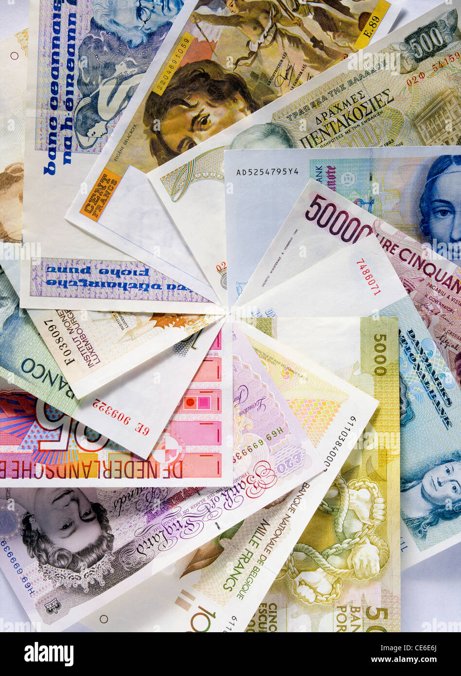 FORMER EUROPEAN BANKNOTES Stock Photo - Alamy