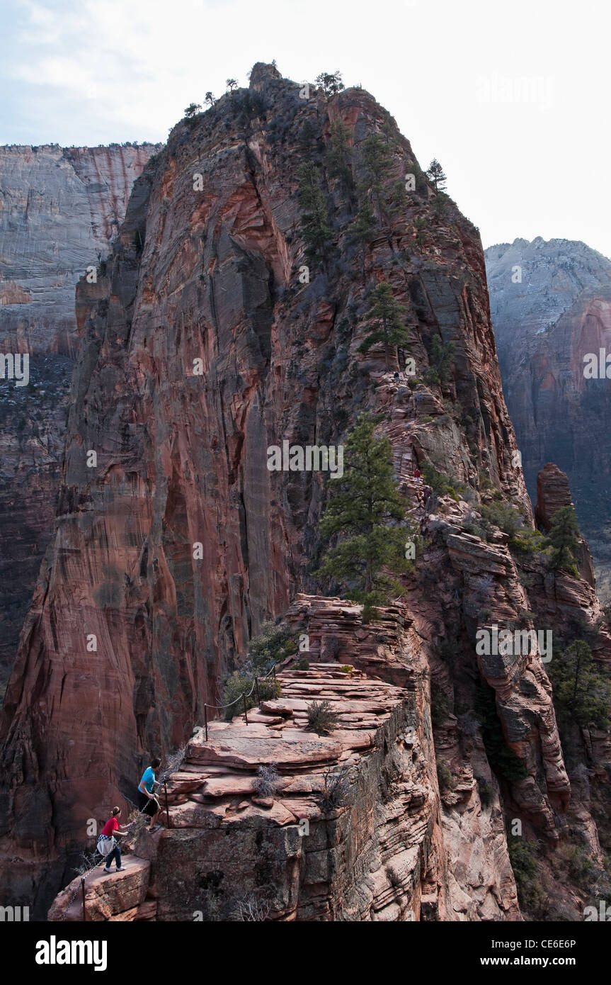 Angels Landing and Angels Landing Trail, Virgin River Canyon, Zion ...