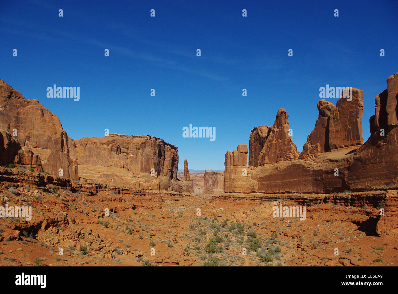Valley and rock formations, Arches National Park, Utah Stock Photo - Alamy