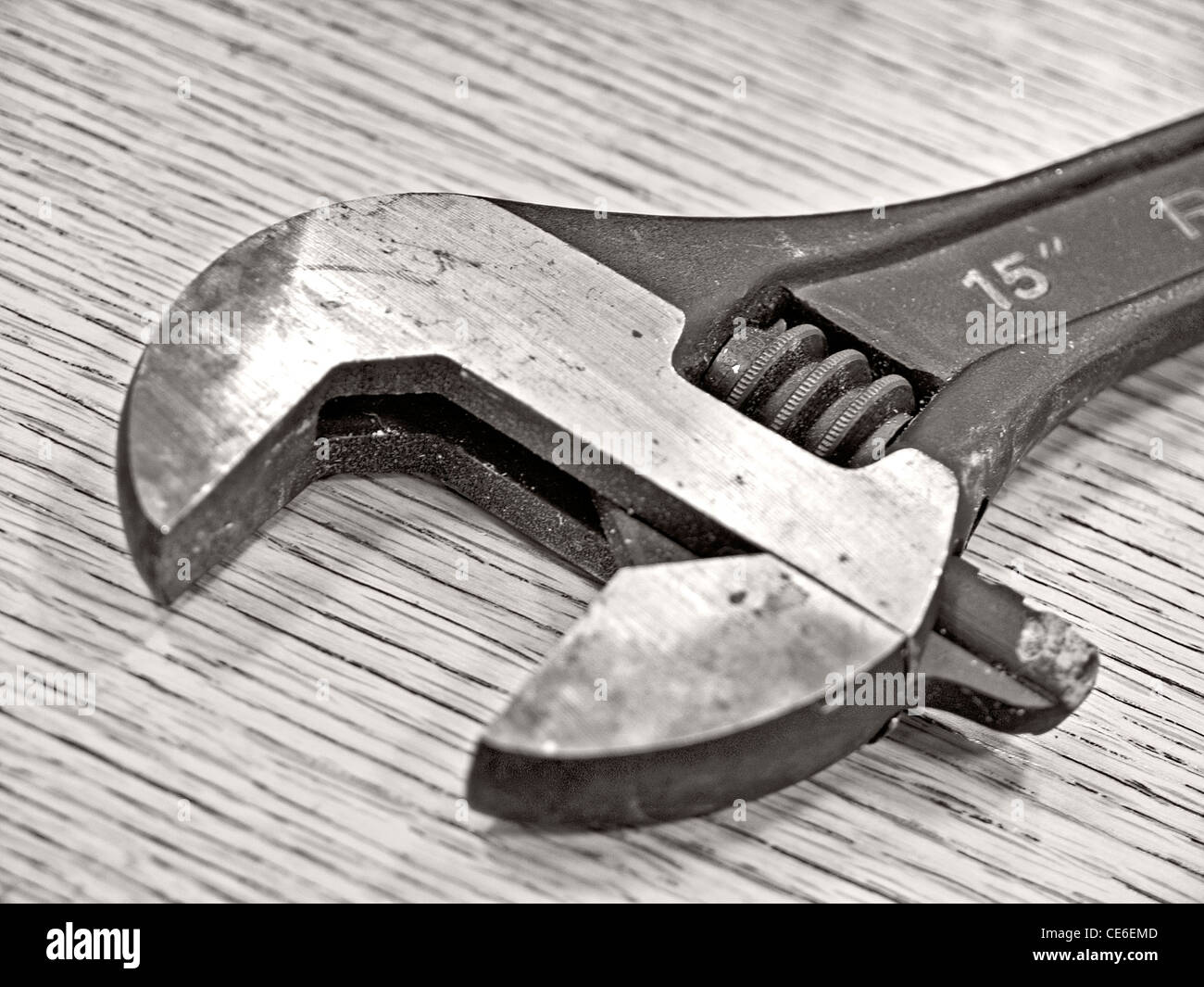 close up of an adjustable wrench/spanner Stock Photo - Alamy