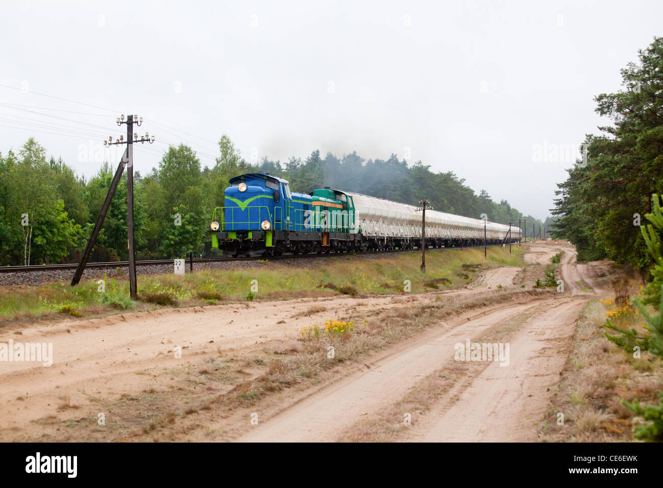Freight diesel train Stock Photo - Alamy
