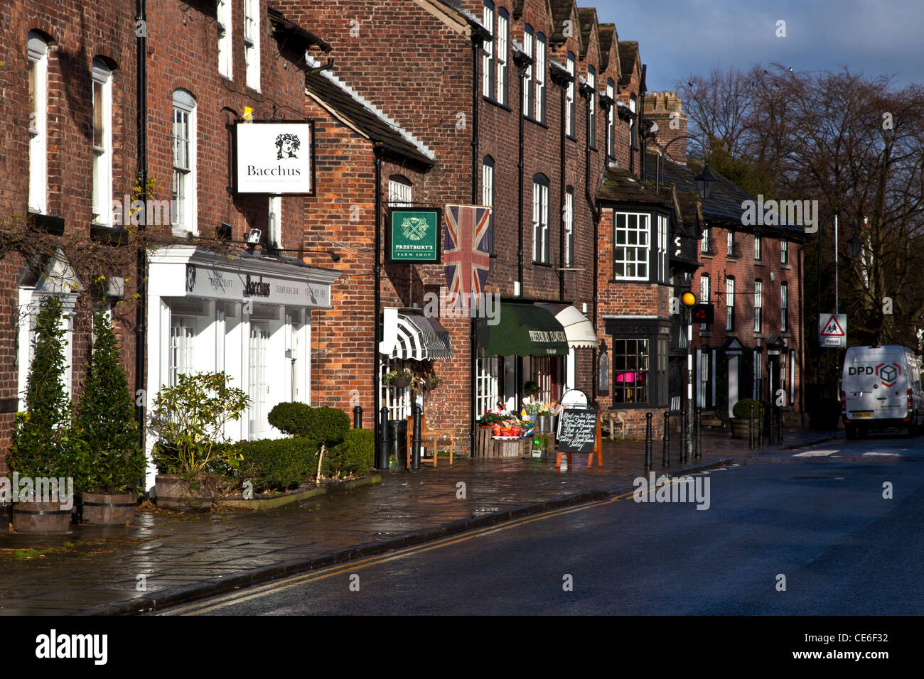 Typical English Village Street Scene in Winter Stock Photo - Alamy