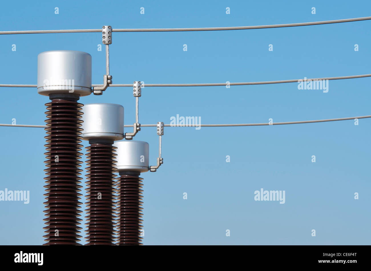 forefront of the elements of an electrical substation Stock Photo - Alamy