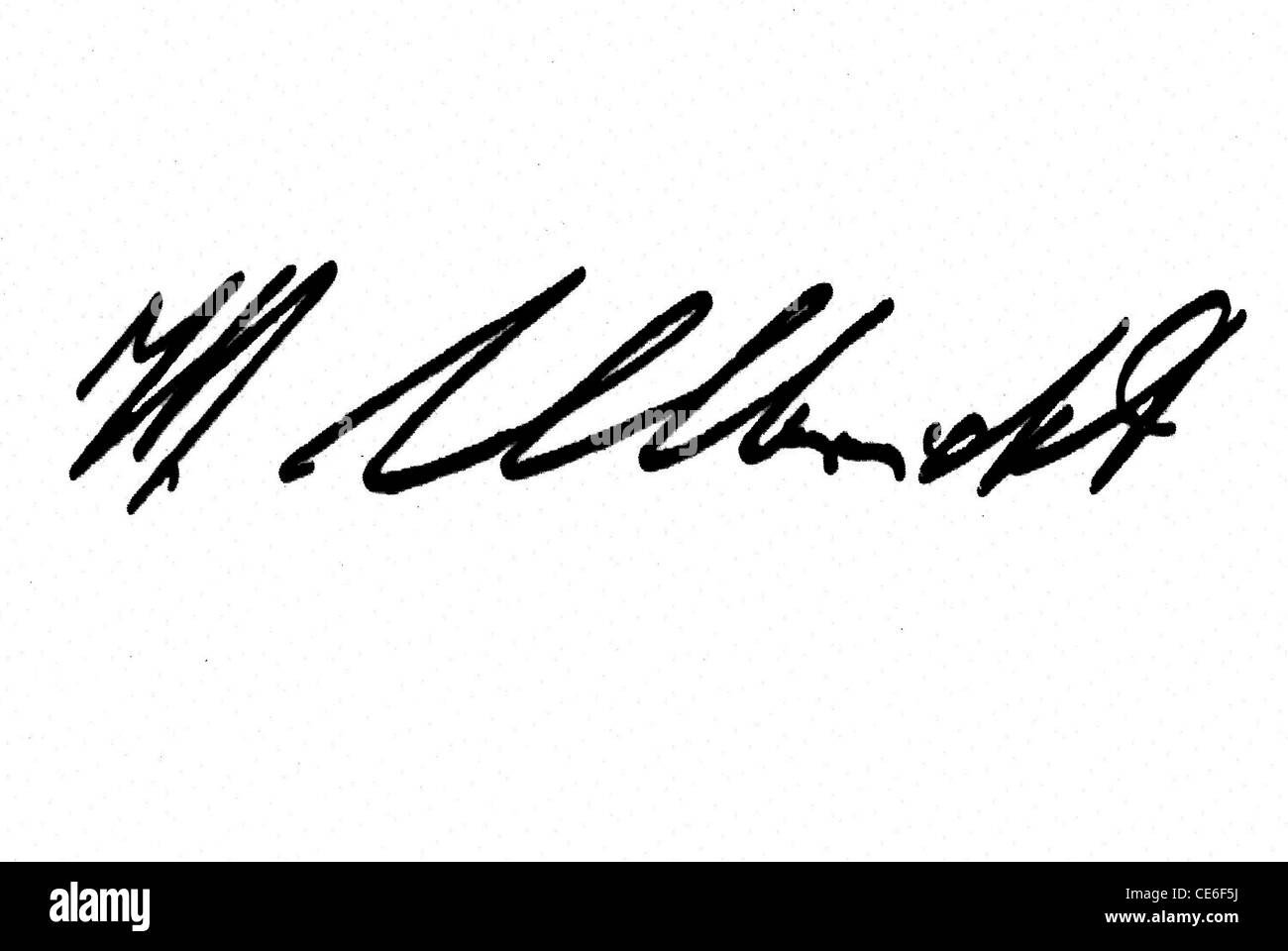 Signature of Walter Ulbricht: Party leader of the SED 1953 to 1971 and ...