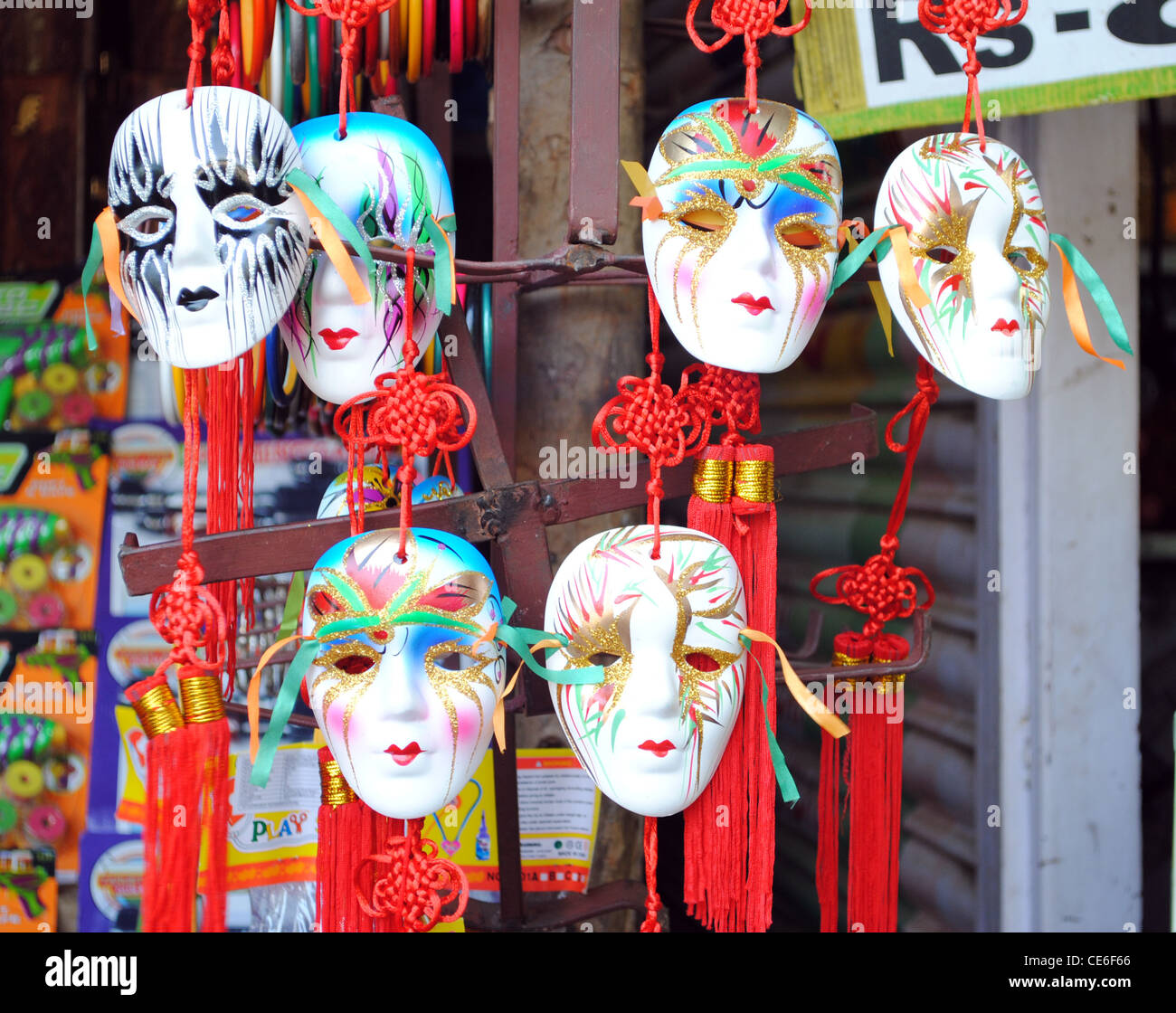 masks at a street shop in Kerala Stock Photo - Alamy
