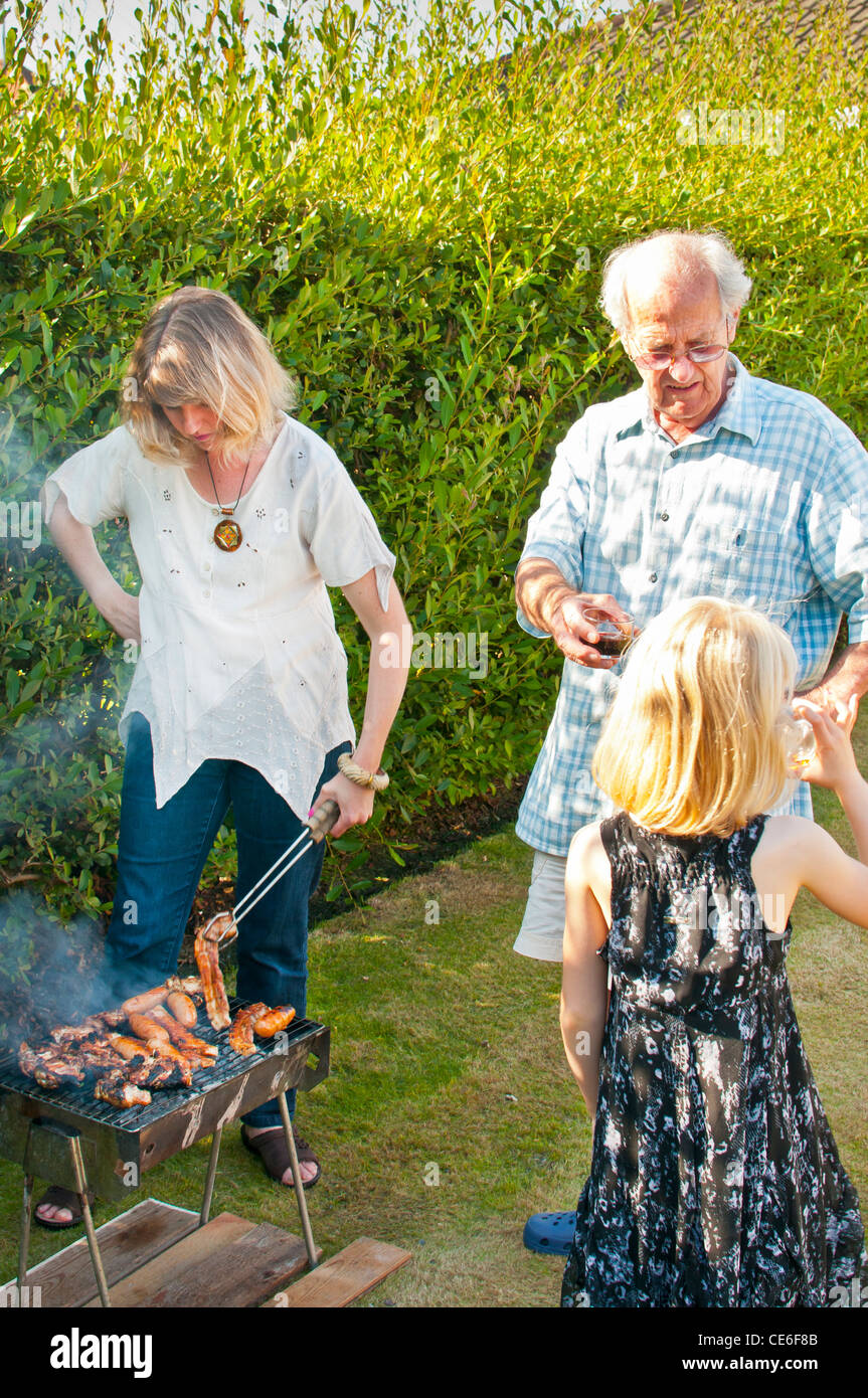 family barbeque garden blackpool england uk europe cooking al fresco ...