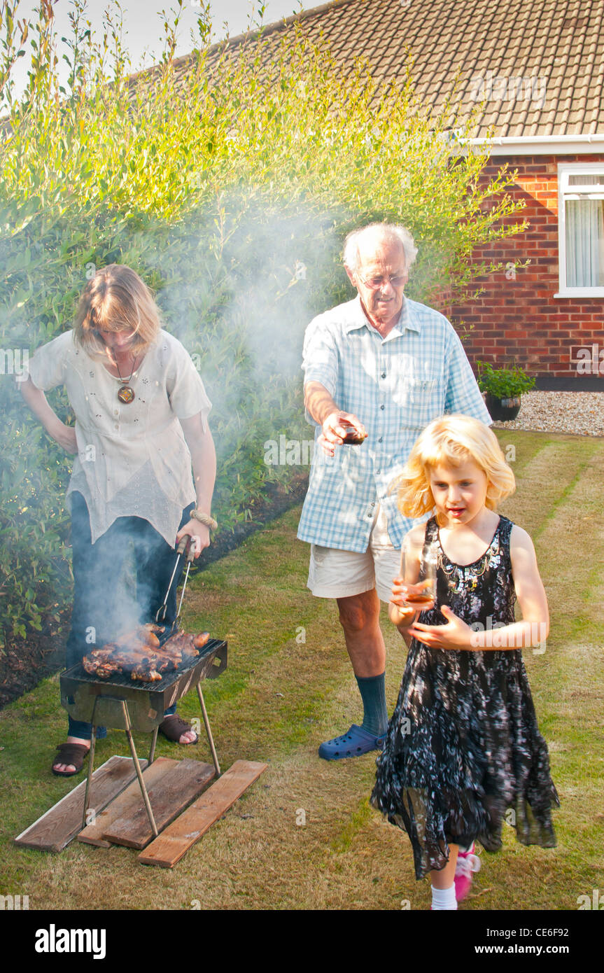 family barbeque garden blackpool england uk europe cooking al fresco ...