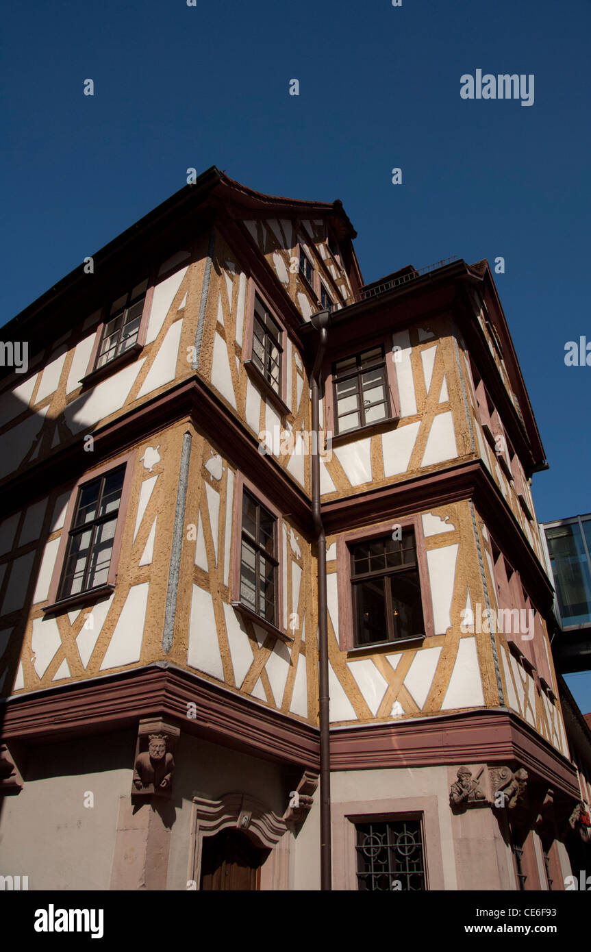Germany, Franconia, Wertheim. Historic homes using typical half ...
