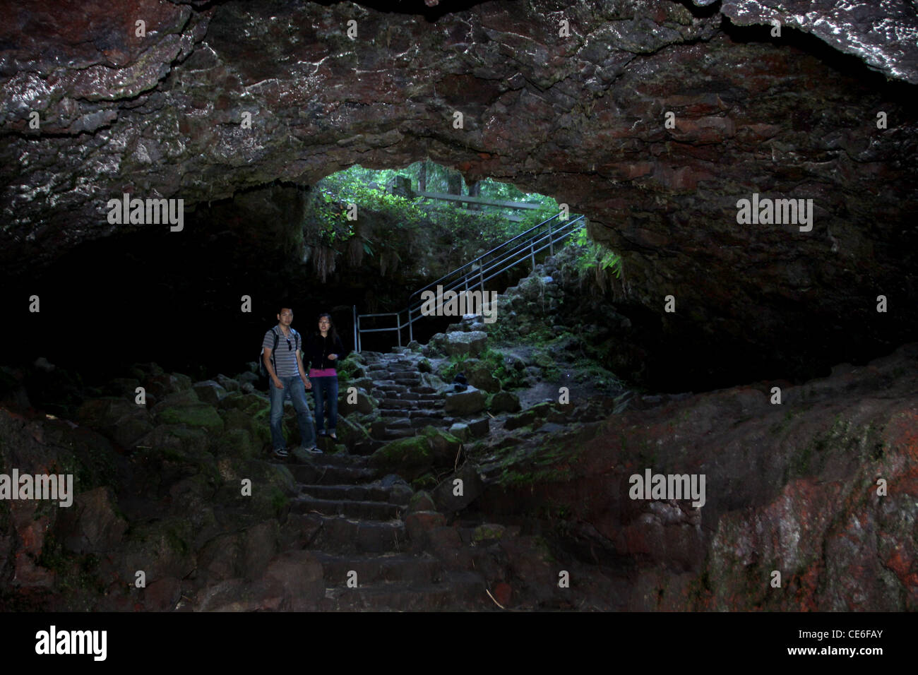 Ape Cave Lava Tube tourist Mount St Helens Volcano National monument ...