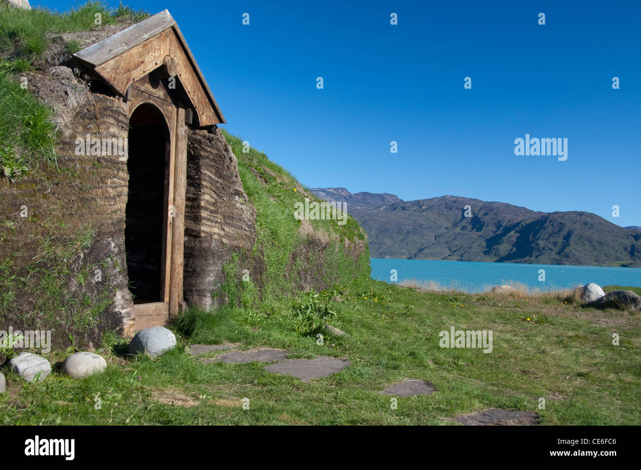Greenland, Erik's Fjord (aka Eriksfjord), Brattahlid (aka Qassiarsuk ...