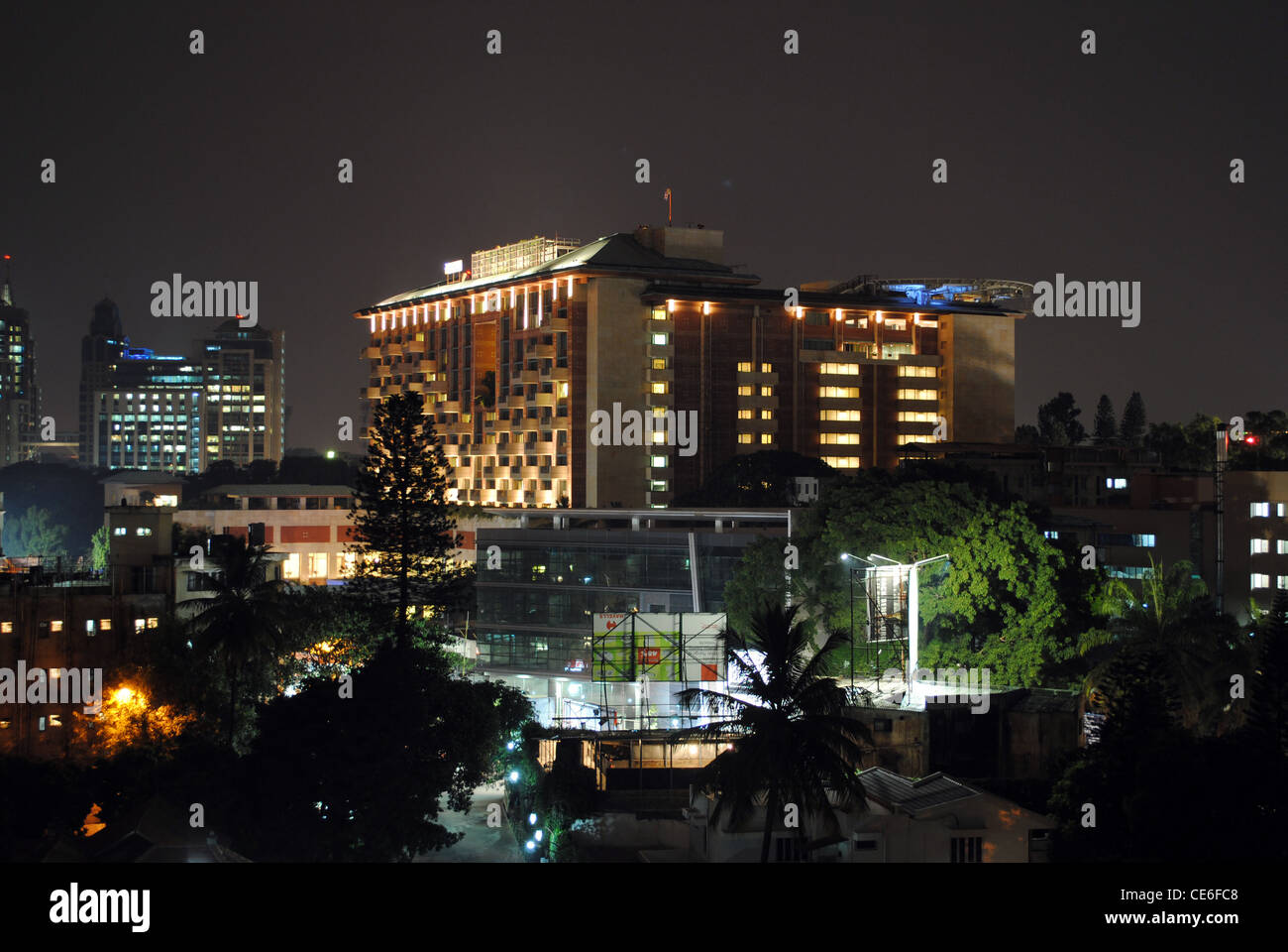 bangalore at night city skyscrapers building bangluru Stock Photo - Alamy