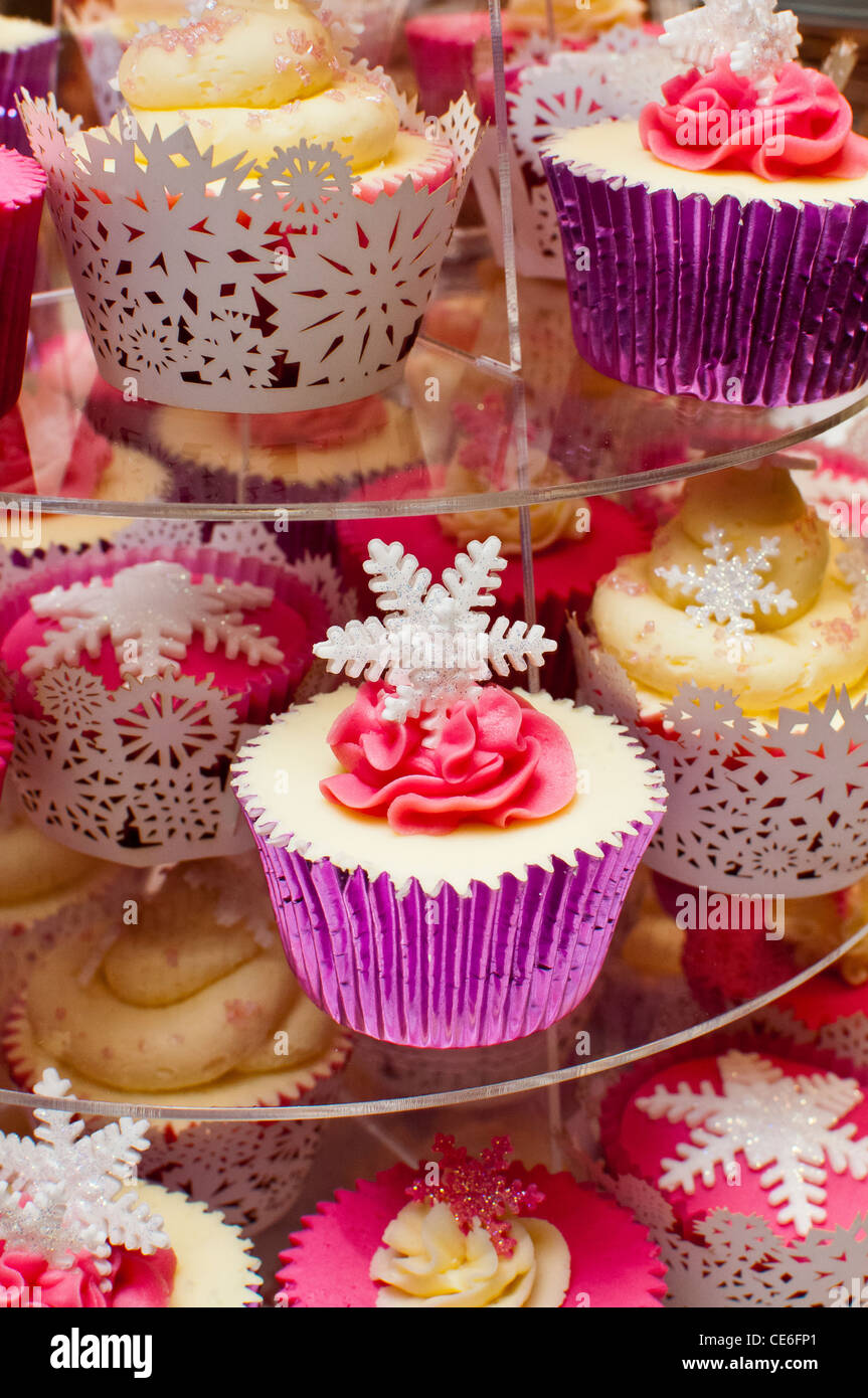 beautiful cupcakes on display stand Stock Photo - Alamy