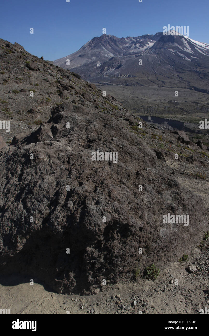 lava from 1980 eruption Mount St Helens Volcano National monument Stock ...