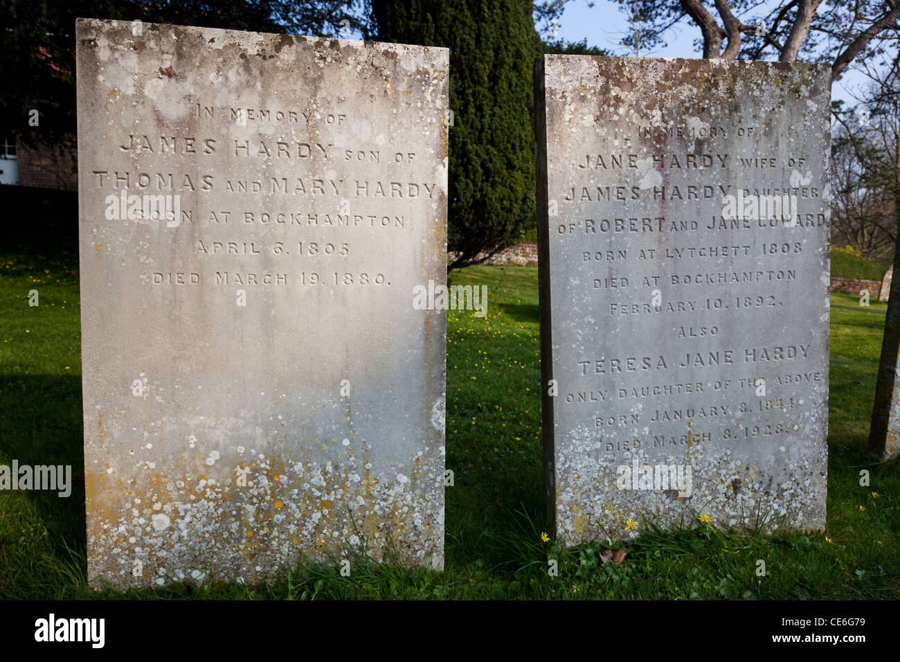 Gravestones of of members of the Hardy family and relations of Thomas ...
