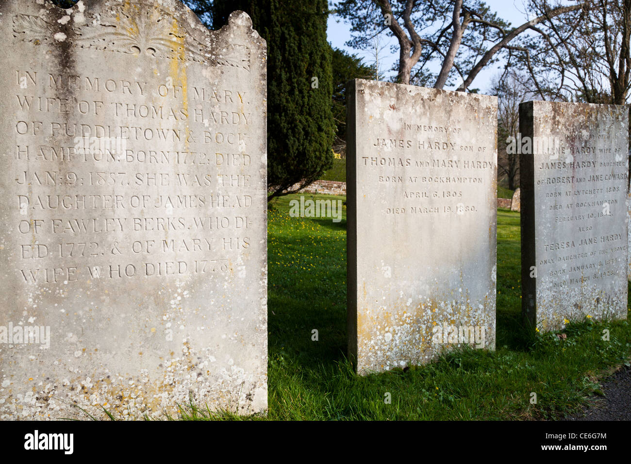 Gravestones of of members of the Hardy family and relations of Thomas ...