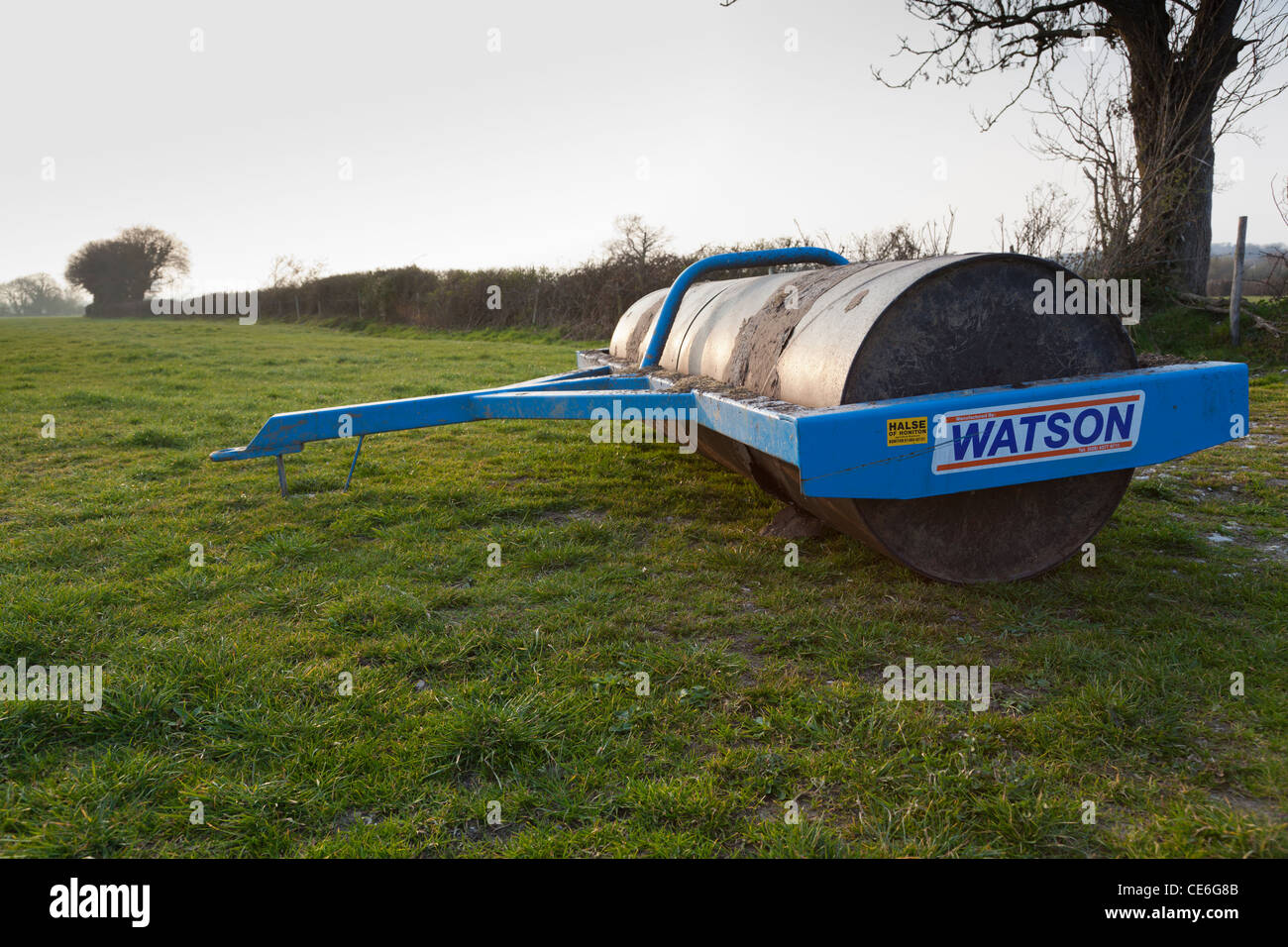 Tractor field roller Stock Photo - Alamy