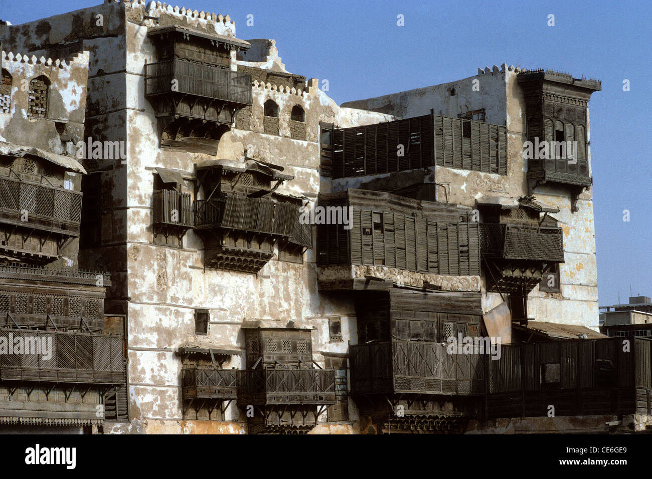 Saudi Arabia. Beautiful building in part of old Jeddah photographed in ...