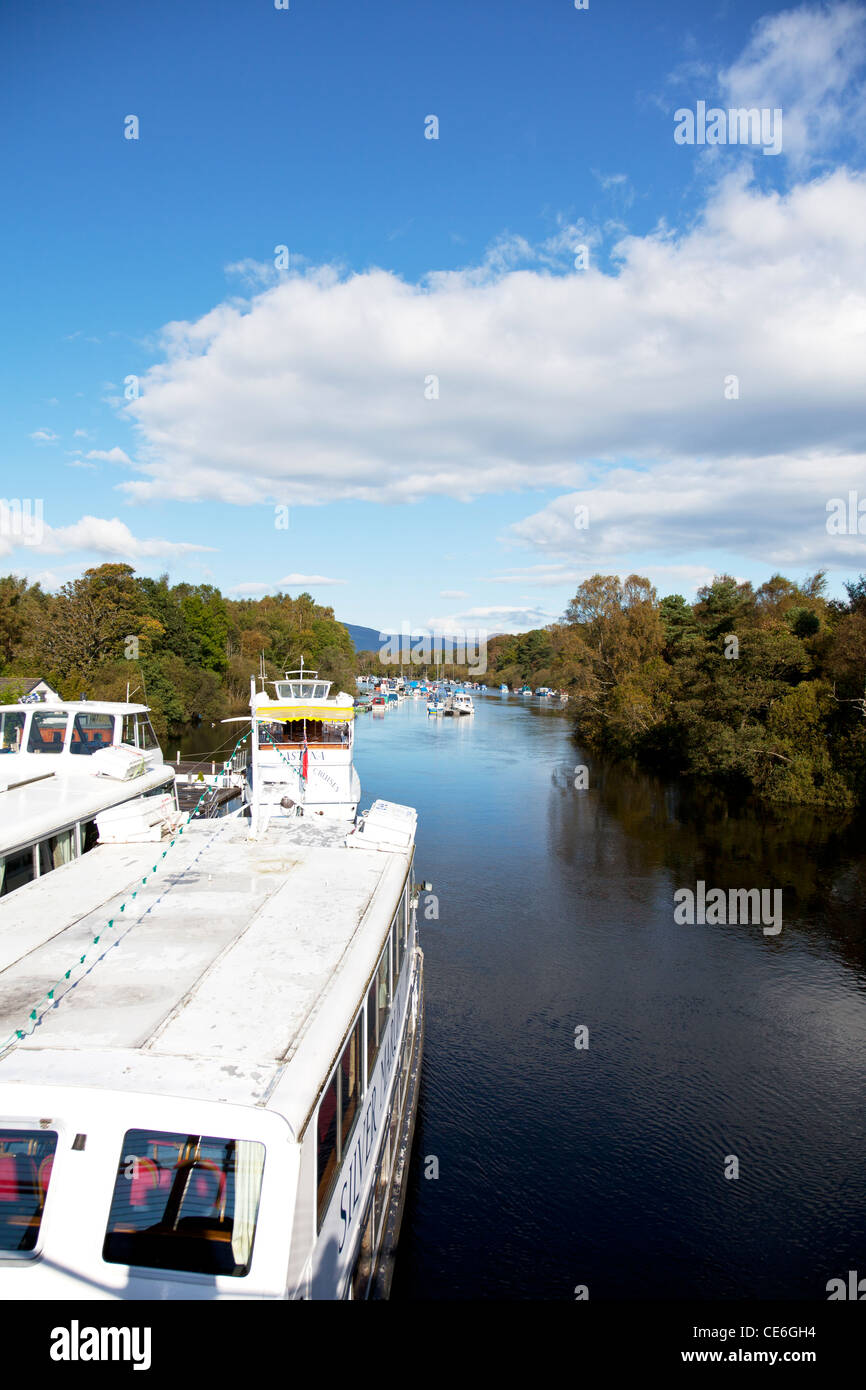 Loch Lomond view of lake, Scotland, cruise ship, boat used for trips ...