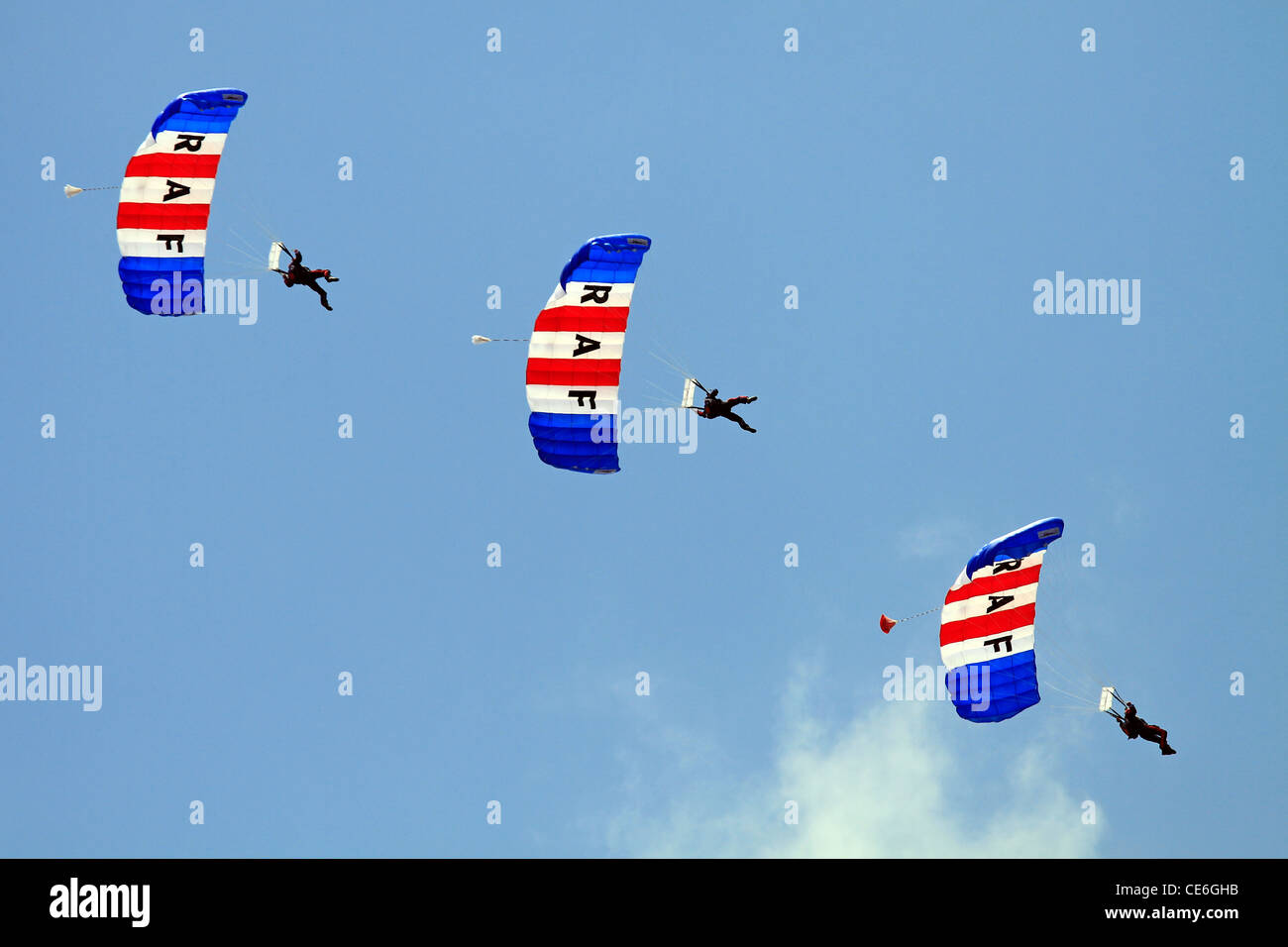 the R A F parachute down during a show Stock Photo - Alamy