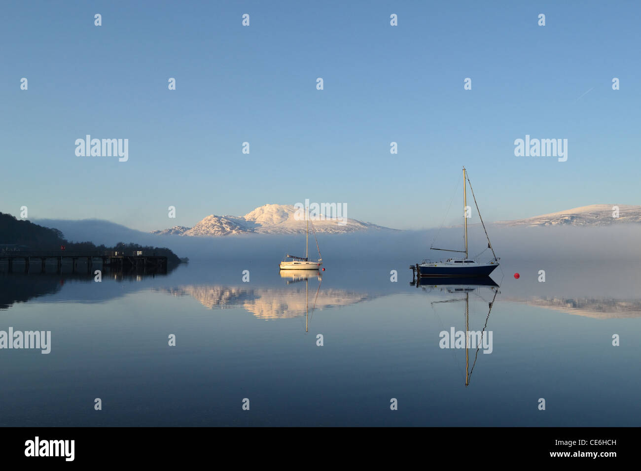 loch lomond reflection, scotland Stock Photo - Alamy