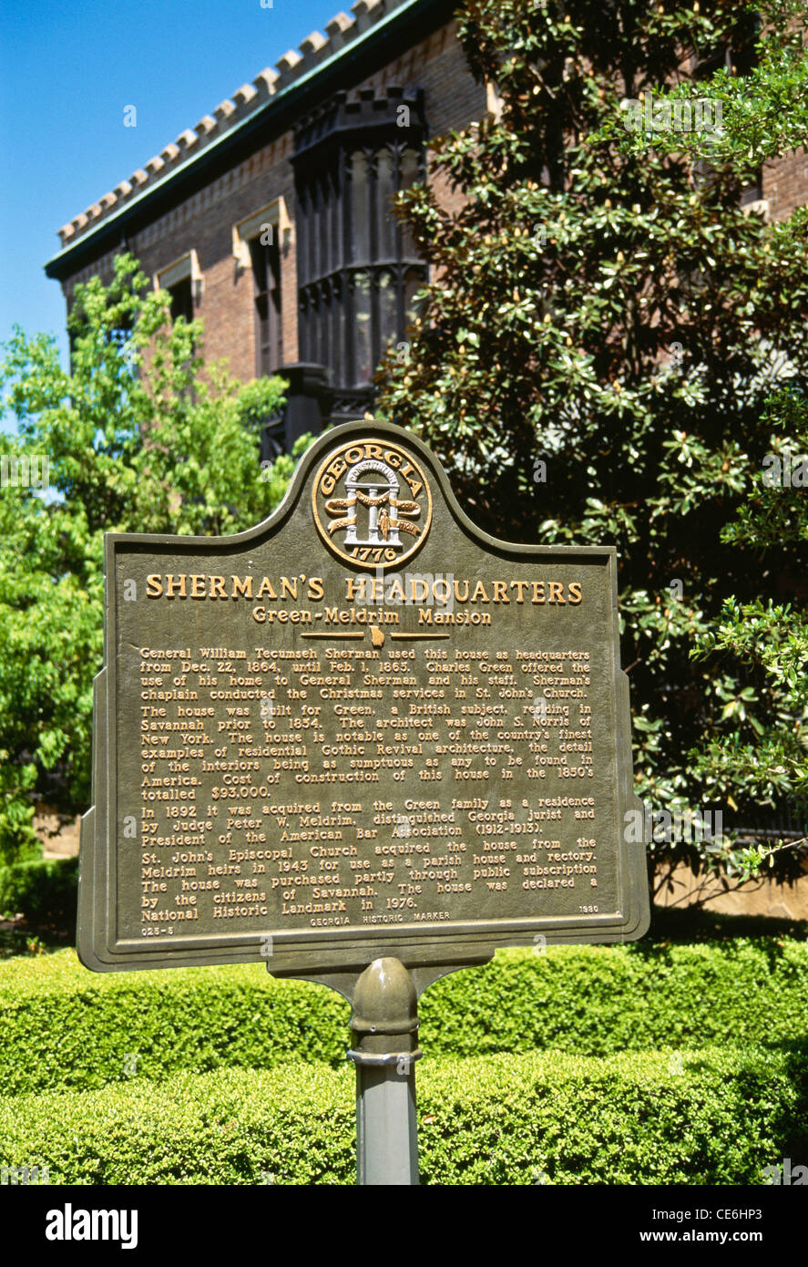 Sherman's Headquarters, Green-Meldrim Mansion, Savannah, GA, USA, 1990s ...