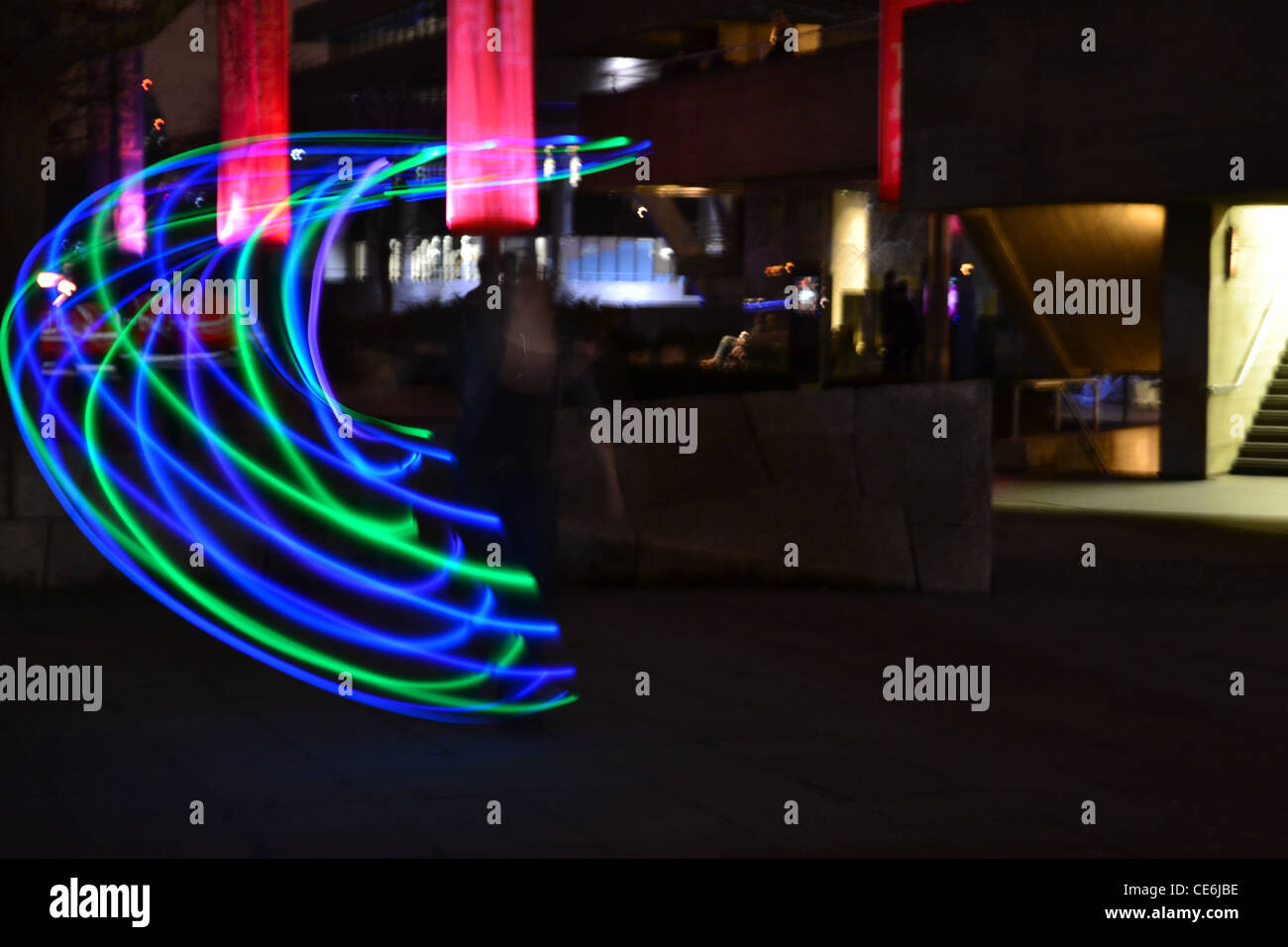 Slow shutter speed of a street performer Stock Photo - Alamy