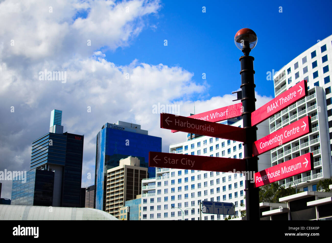 Signs of Darling Harbour, Sydney Stock Photo - Alamy