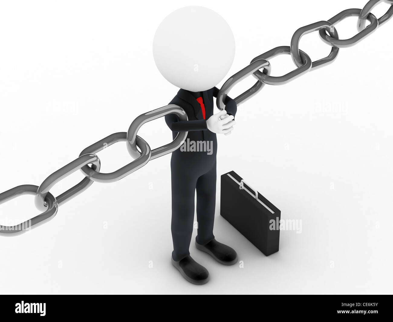 3d businessman holding a chain together Stock Photo - Alamy