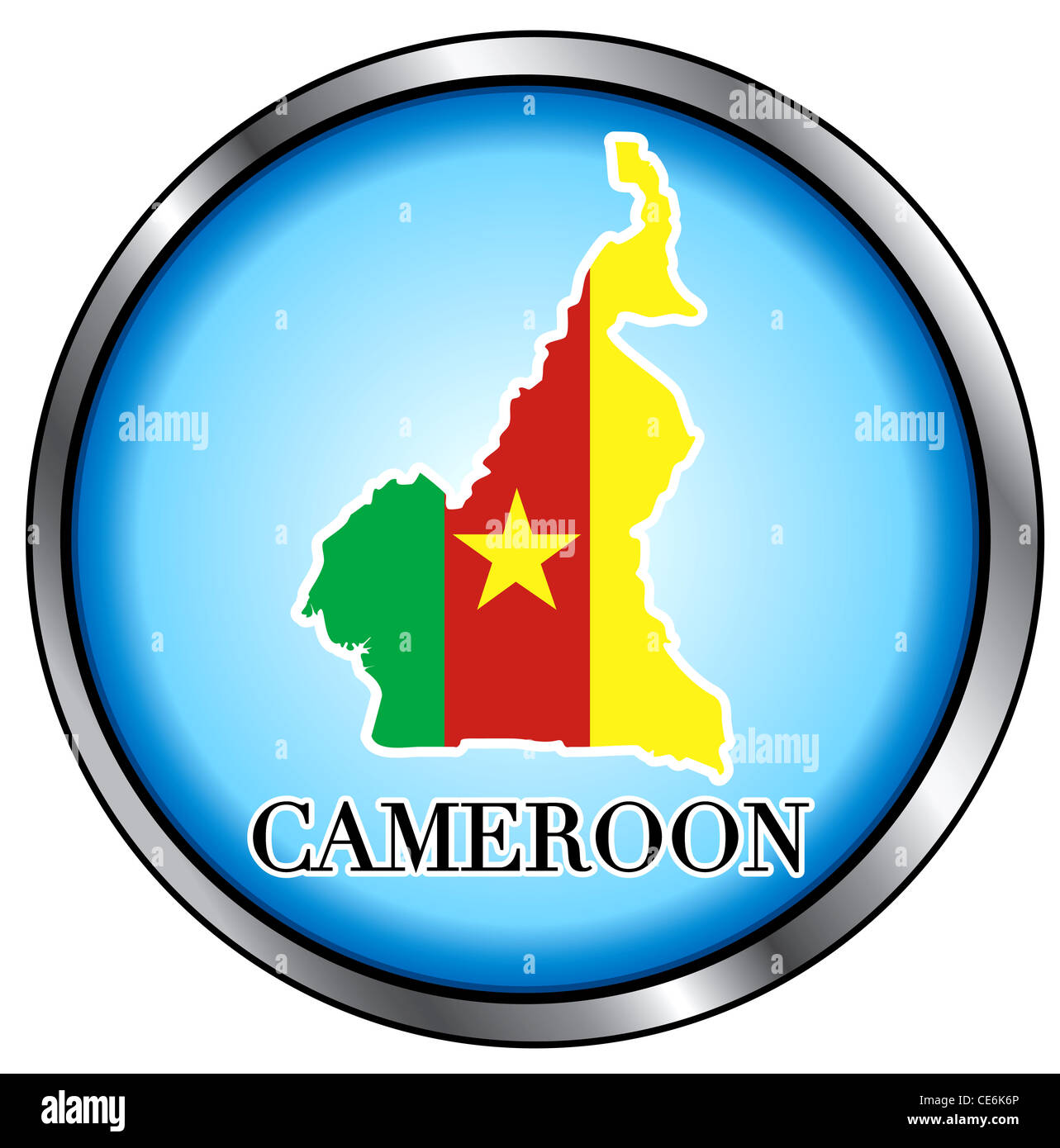 Vector Illustration for Cameroon, Round Button Stock Photo - Alamy