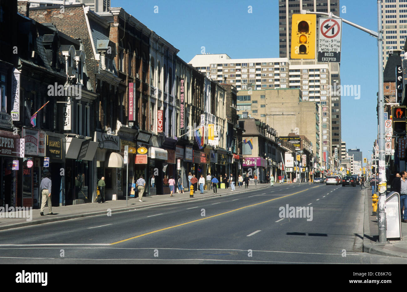 Canada, Toronto, Yonge Street, the main shopping street where it seems ...