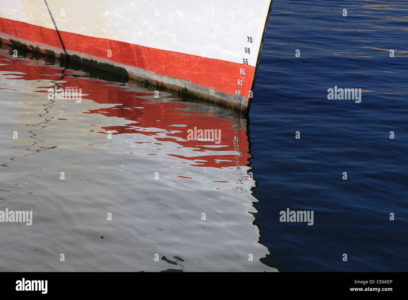Numbers of ships depth gauge blue sea Stock Photo - Alamy