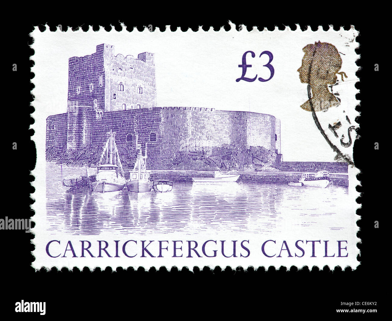 Postage stamp from Great Britain depicting Carrickfergus Castle Stock ...