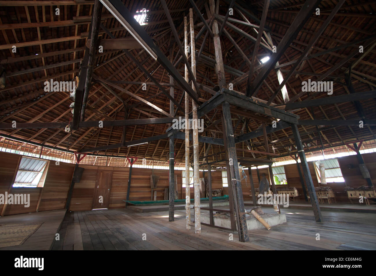 Inside traditional longhouse, sarawak Stock Photo - Alamy