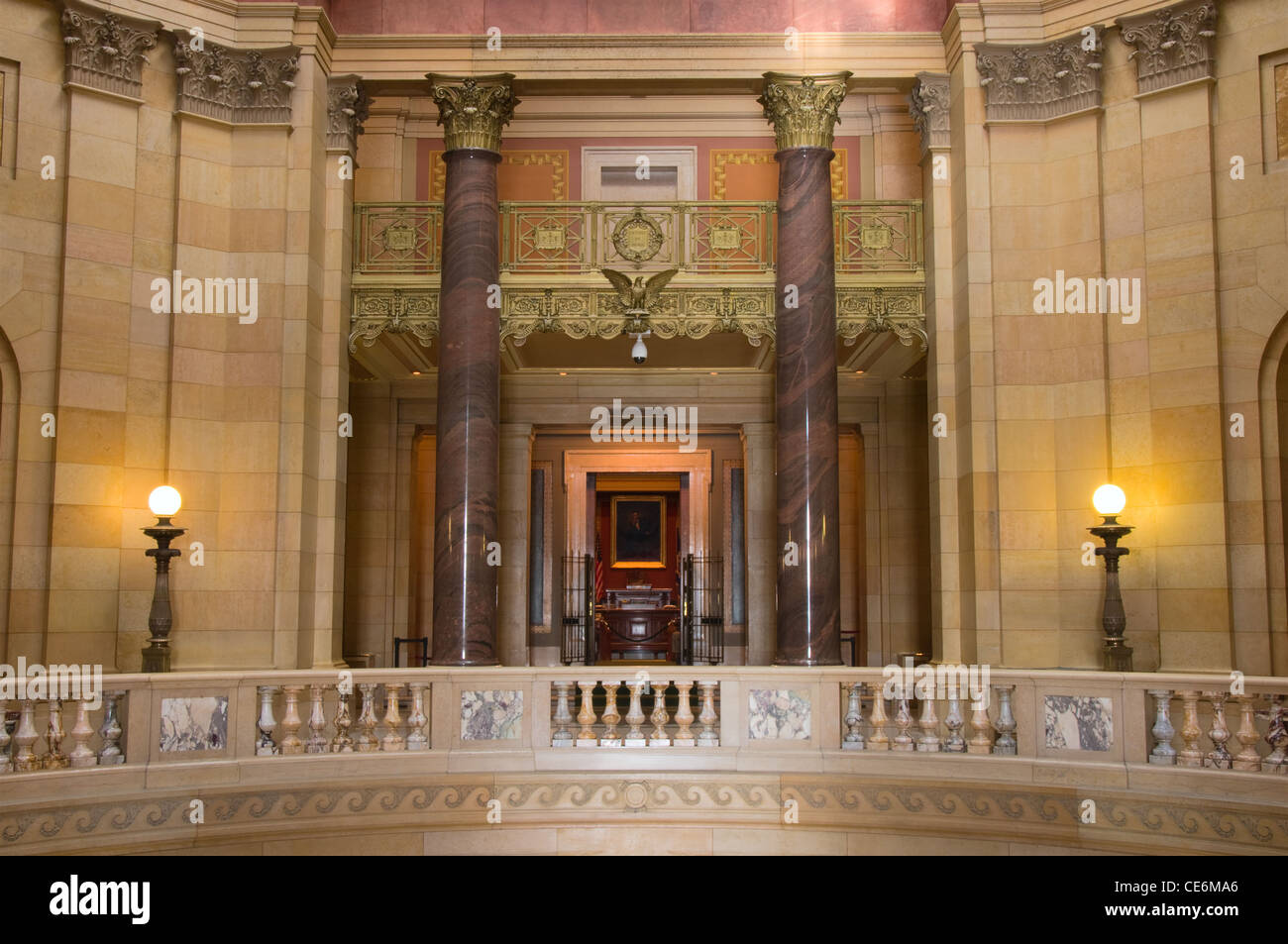 Interior of Minnesota State Capitol at East Wing showing State Supreme ...